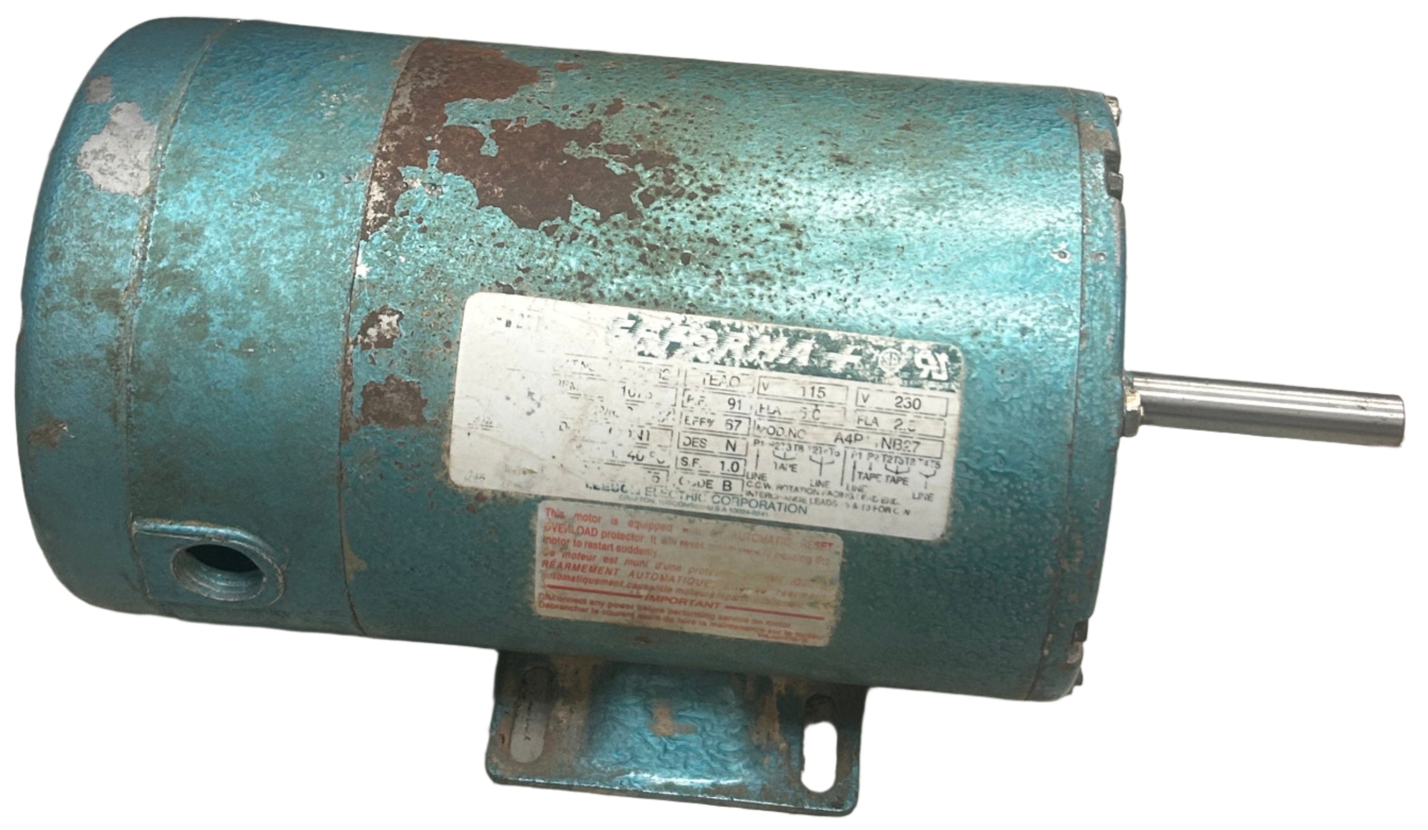 U261 - 1/2 HP 1075RPM 115/230V Leeson TEAO – Franks Electric Motors and ...