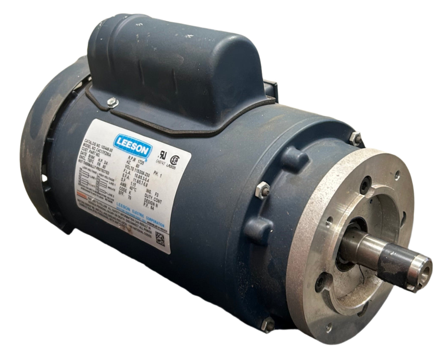 U271 - 3/4 HP 1725RPM 115/208-230V Leeson TEFC – Franks Electric Motors ...